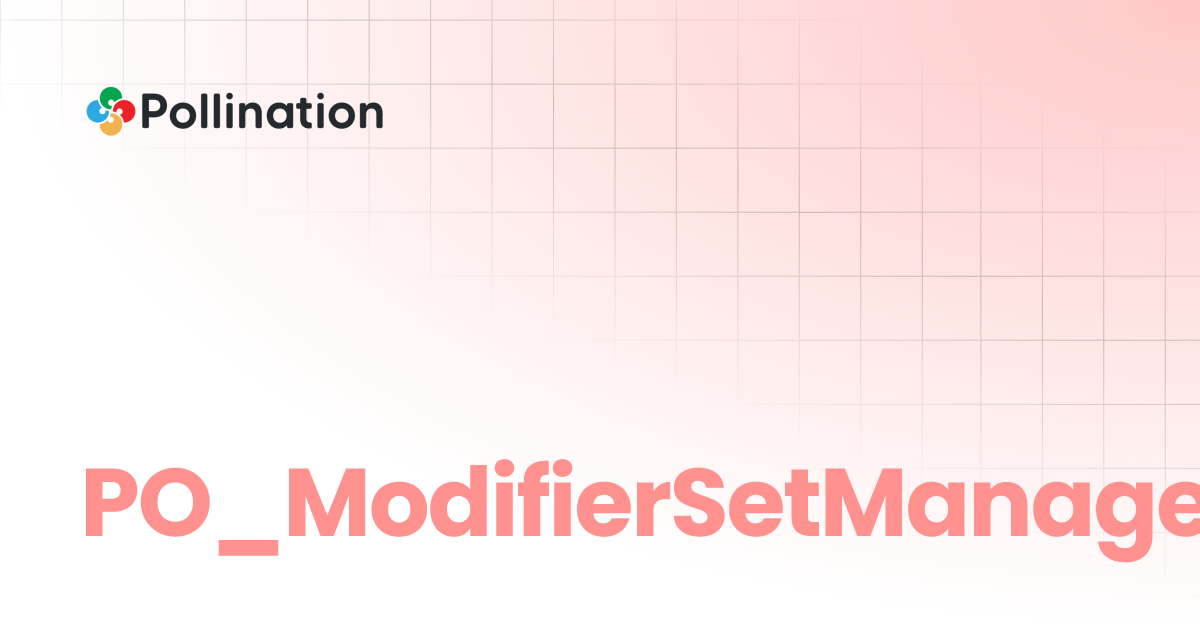 PO_ModifierSetManager | Pollination Docs